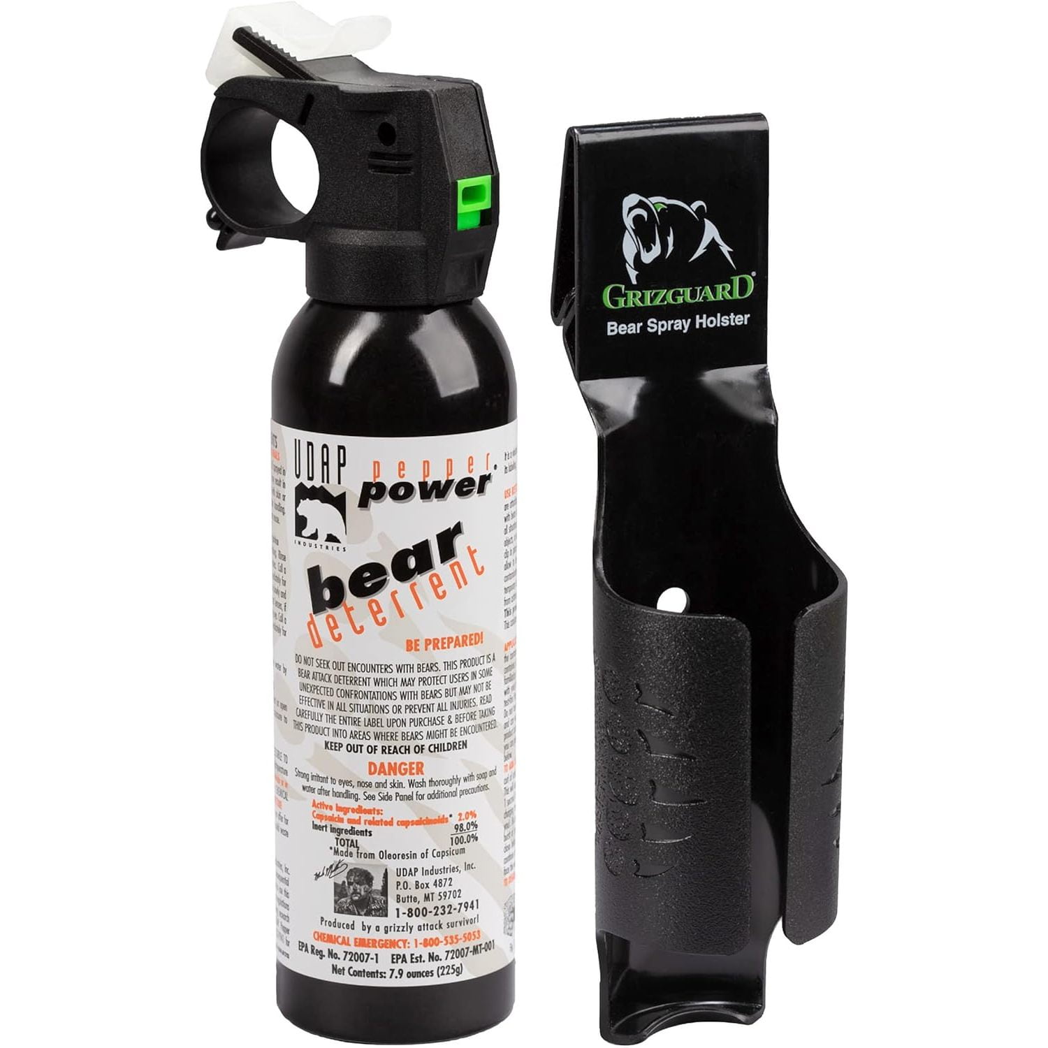 UDAP Pepper Power Bear Spray Self Defense Deterrent with Griz Guard ...