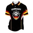 UDAUDU Germany Jersey for Men Soccer Short Sleeve Germany Flag Button ...