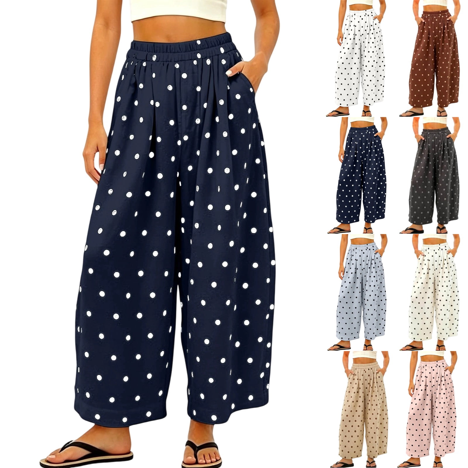 UDAUDU Wide Leg Pants for Women Linen Barrel Pants 2026 Spring Summer ...