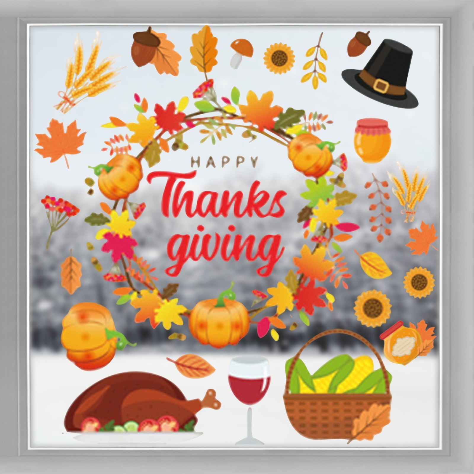 UDAXB Clearance Christmas Window Stickers Window Decals Thanksgiving ...