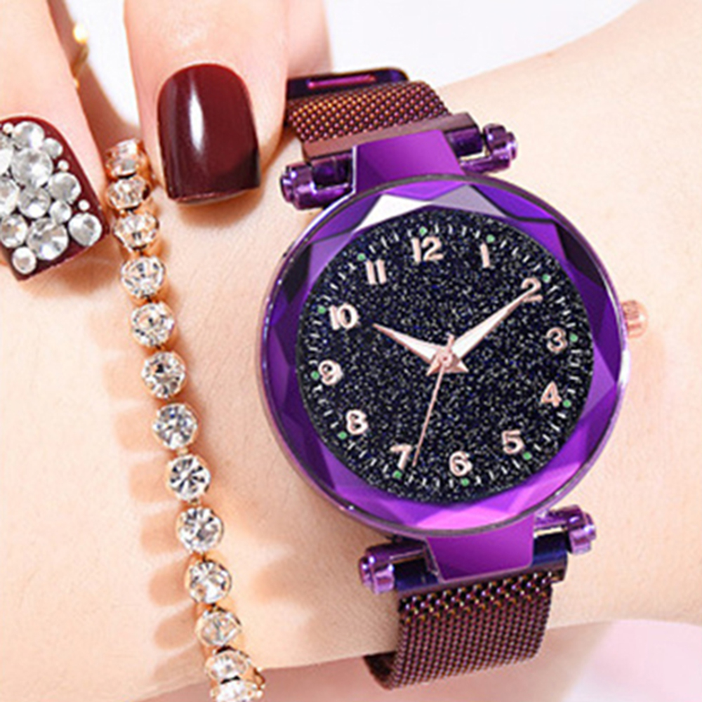 UDAXB Quartz Women Watch Wristwatch with Numbers Starry Dial for Women ...