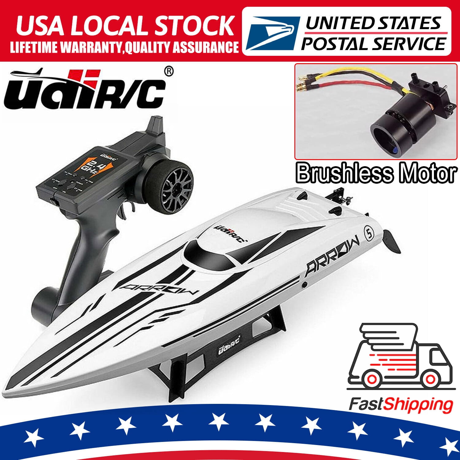 UDIRC RC Boat Brushless 50KM/H Electric Racing Boat UDI005 Hobby RTR ...