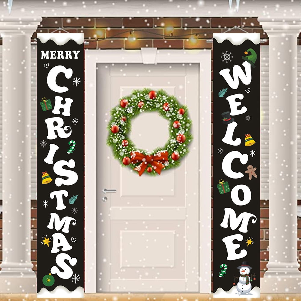 UDIYO 1 Pair Christmas Decorations Outdoor Merry Christmas Welcome ...