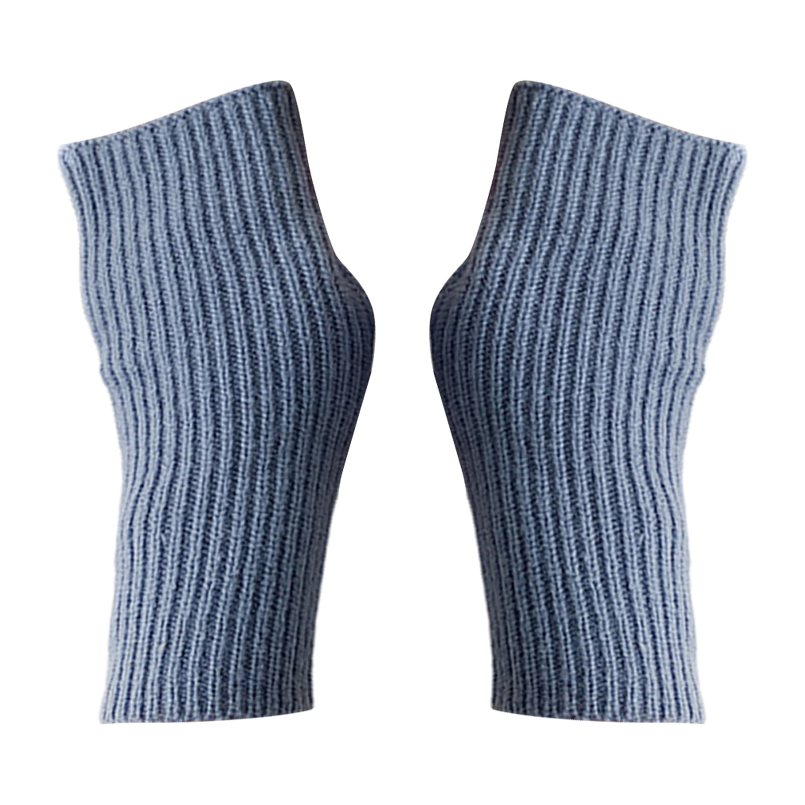 UDIYO 1 Pair Women Mittens Knitted Half Finger Solid Color High ...