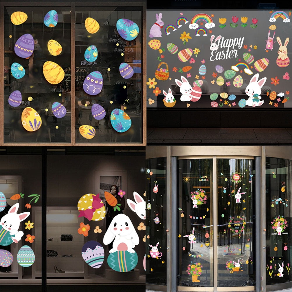 UDIYO 1 Set Easter Decorations Window Clings Decals Decor, Extra Large ...
