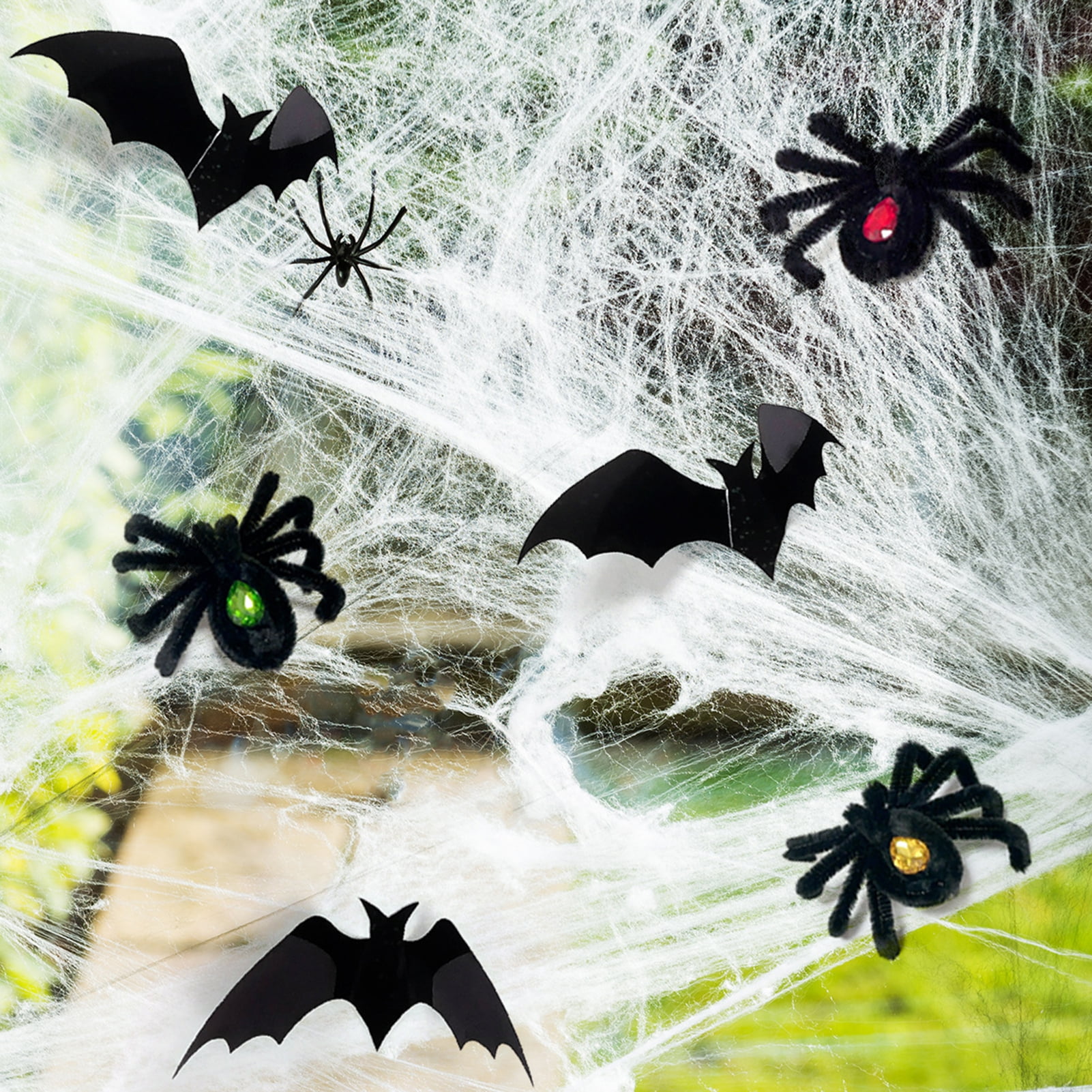 UDIYO 1 Set Halloween Spider Web Decorations Super Stretch White ...