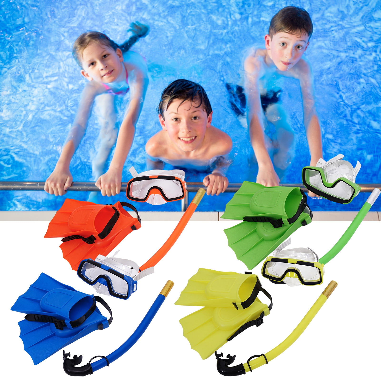 UDIYO 1 Set Kids Mask Fin Snorkel Set for Boys and Girls with Panoramic ...