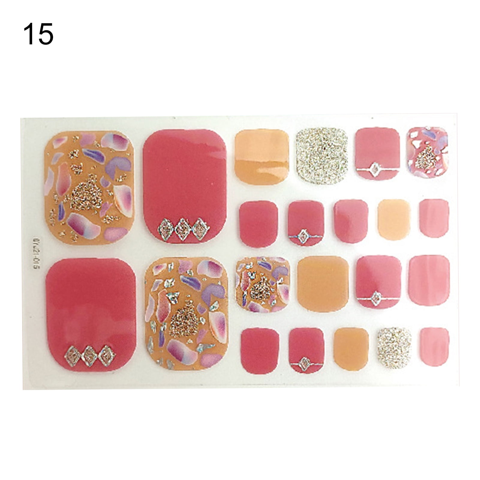 UDIYO 1 Set Toe Nail Stickers Waterproof Self-adhersive Nail Art Women ...