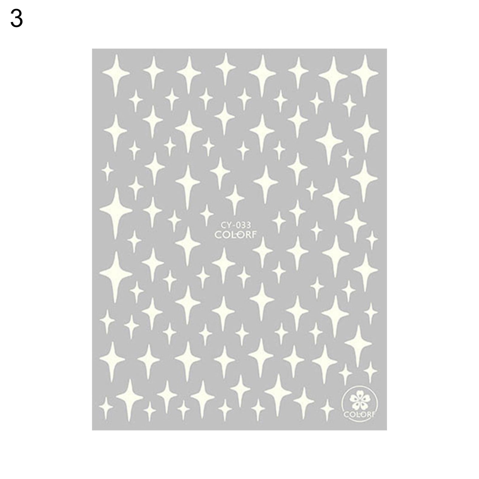 UDIYO 1 Sheet Exquisite Nail Sticker High Stickiness Paper 3D Luminous ...