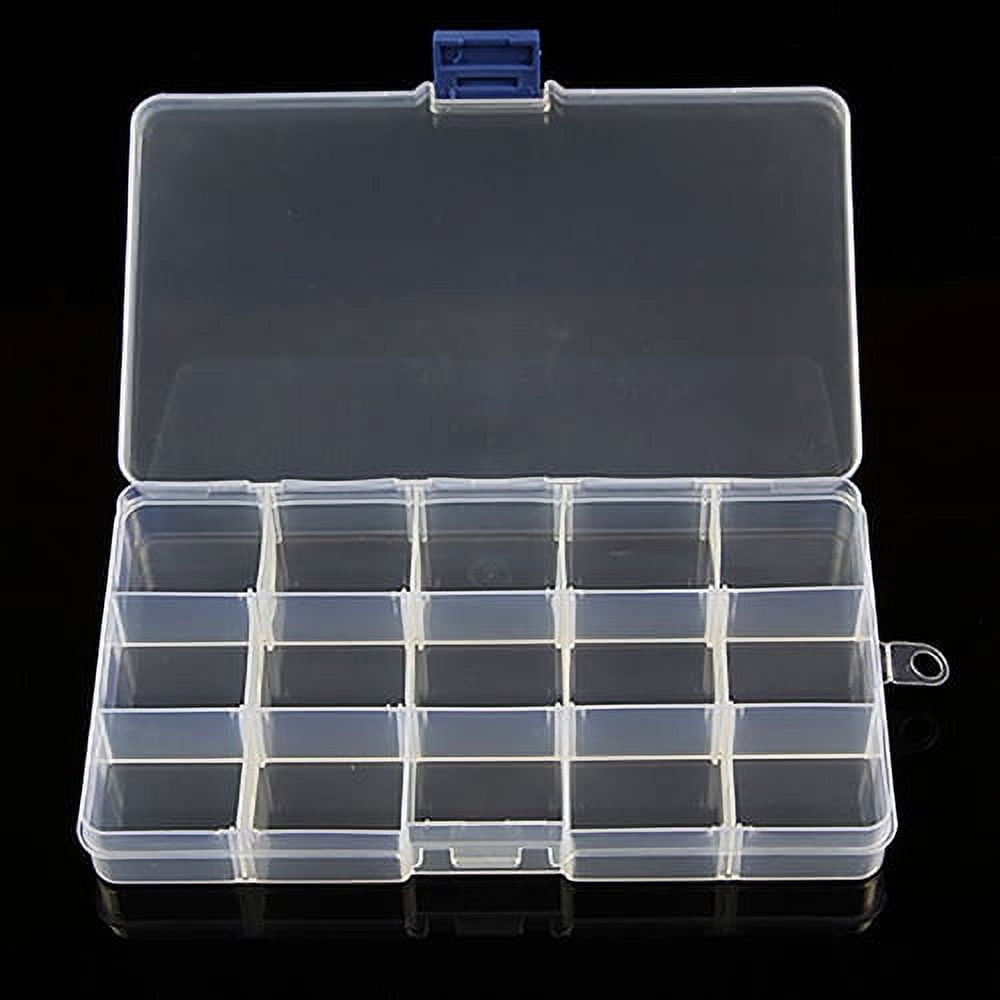 UDIYO 10/15/24 Jewelry Organizer Box for Earrings, Clear Plastic Bead ...