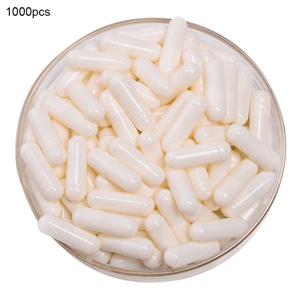 UDIYO 1000Pcs Transparent Hollow Gelatin Empty Separated Medical Powder ...