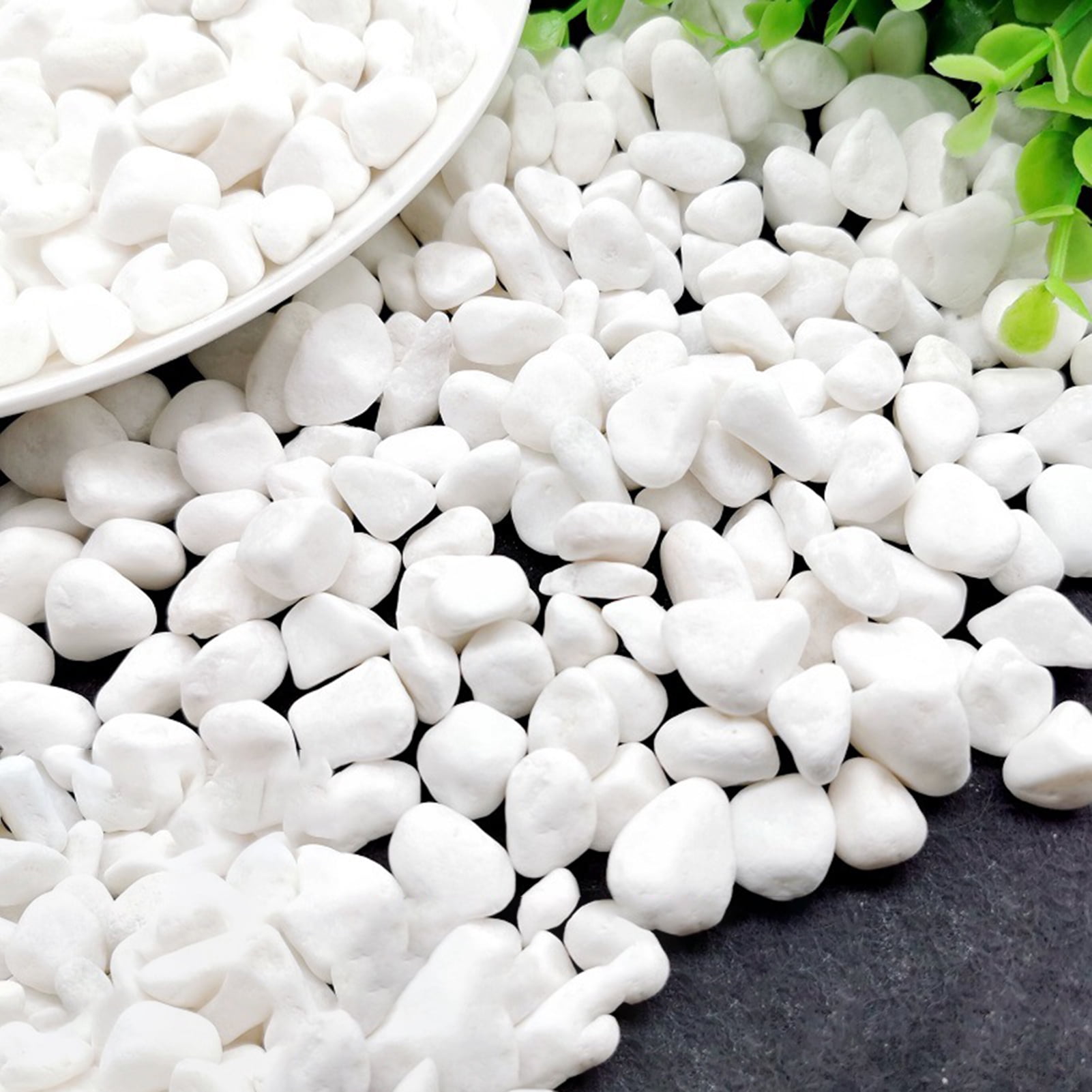 UDIYO 1000g White Pebbles Aquarium Gravel River Rock,Natural Polished ...