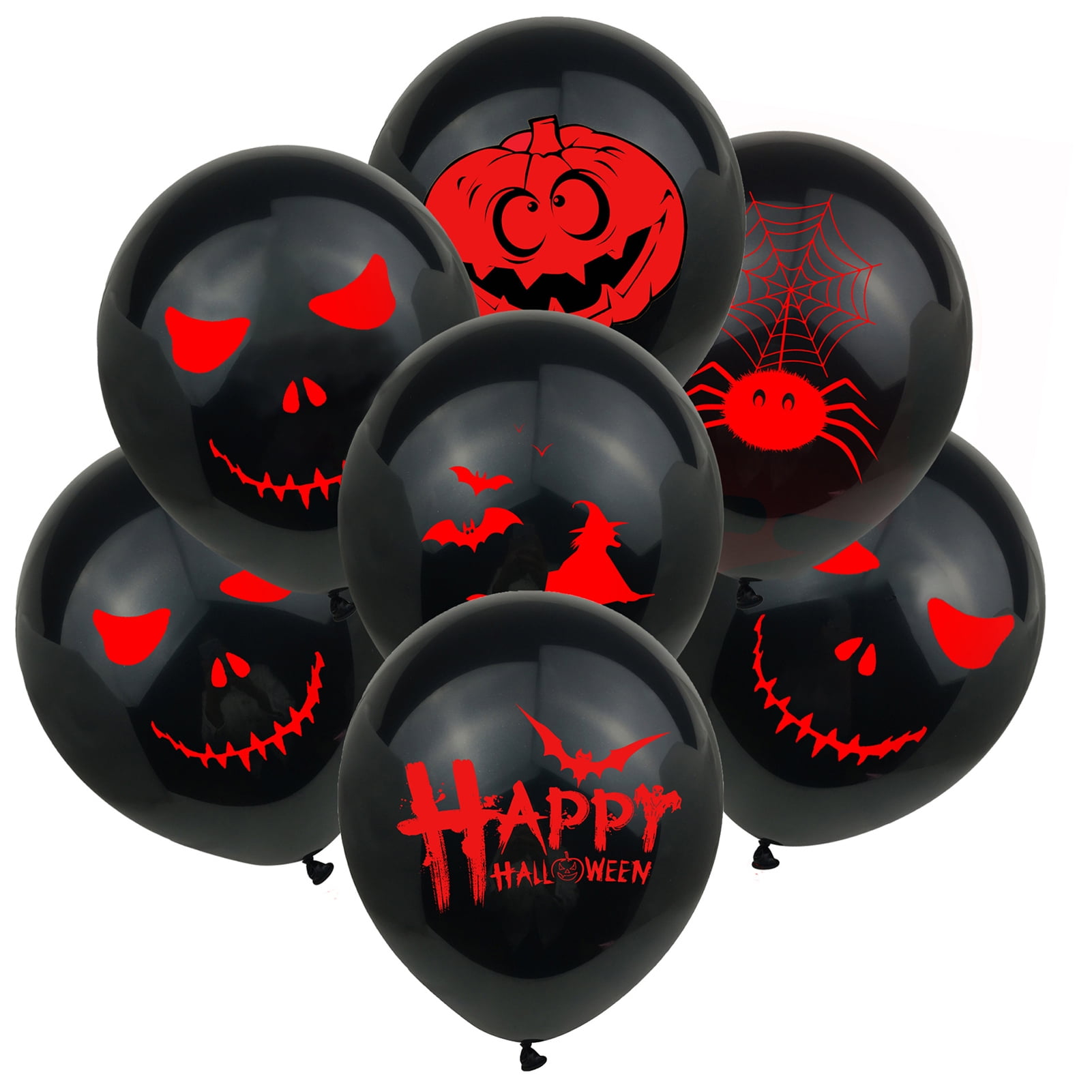 UDIYO 20Pcs Halloween Balloons Blood Handprint Balloons Black Red Latex ...