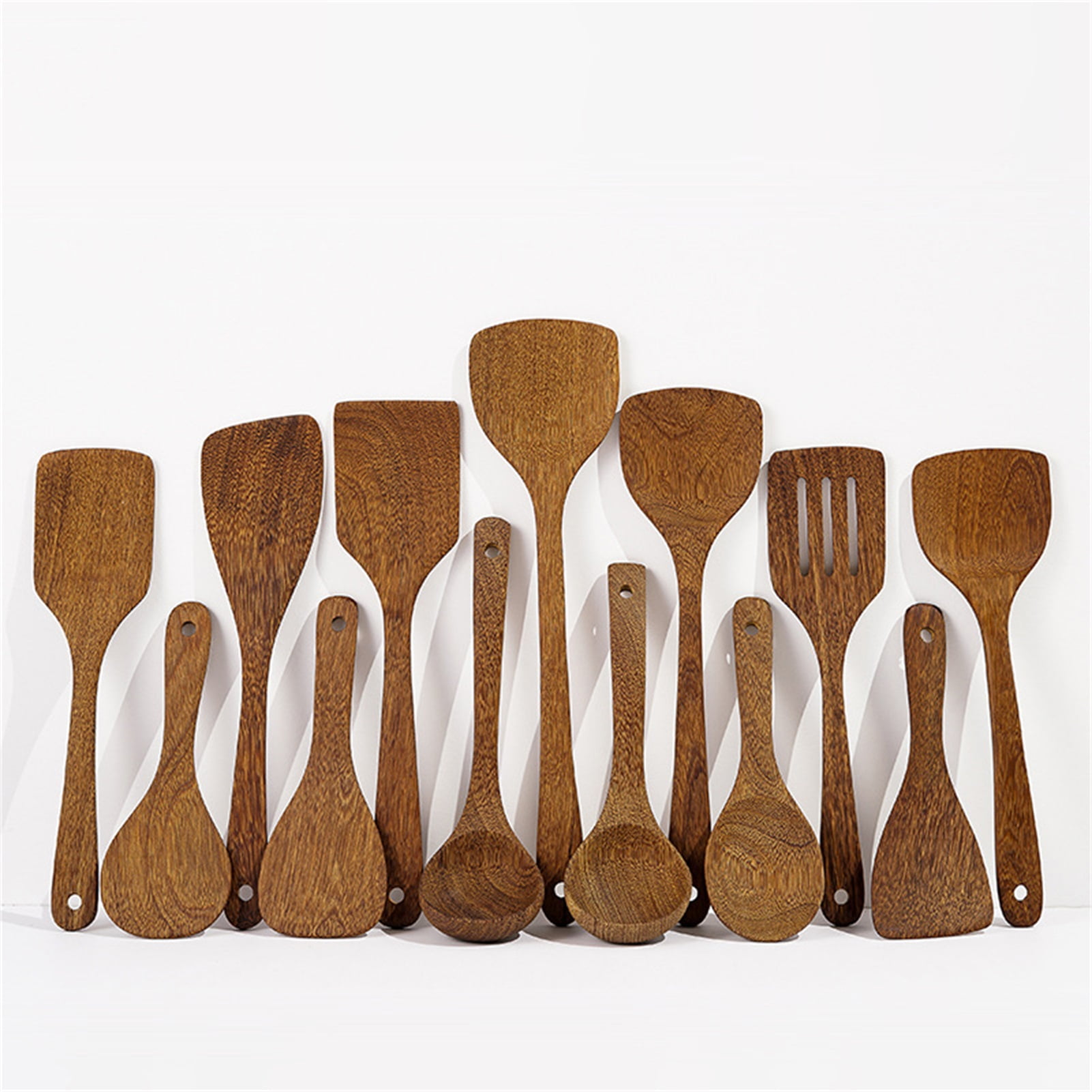 UDIYO 2Pcs Wooden Spoons for Cooking, Wooden Utensils for Cooking ...