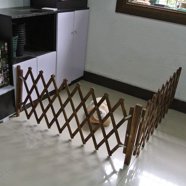 COSTYLE Indoor Wooden Accordion Dog Gate, Expandable Pet Safety ...