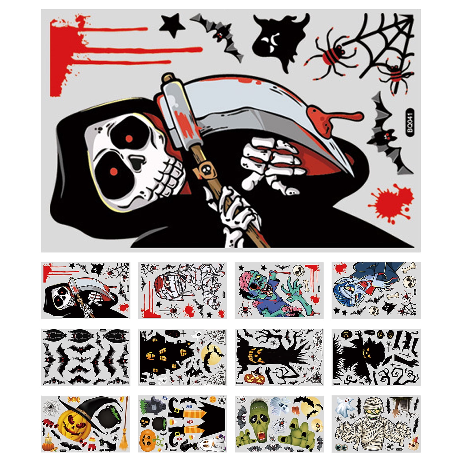 UDIYO 4 Sheets Halloween Decorations Window Clings - Hallowmas Ghost ...