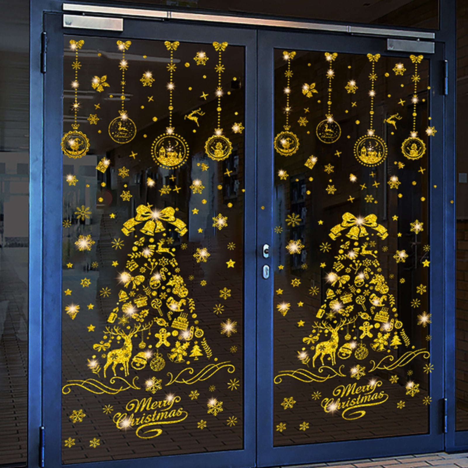 UDIYO 4Pcs Christmas Window Sticker Water Proof Tear Resistant PVC ...