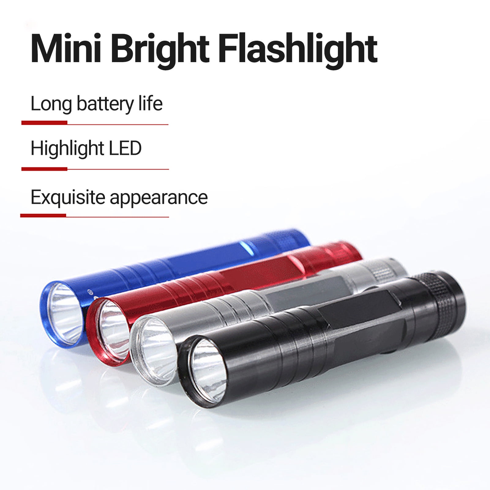 UDIYO 4Pcs Flashlights LED Mini Aluminum Flashlight AA Batteries ...