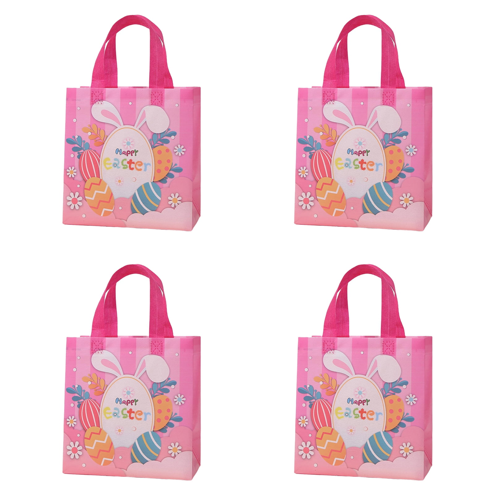 UDIYO 4Pcs Happy Easter Egg Hunt Bags Easter Bunny Chick Egg Gift Bags ...