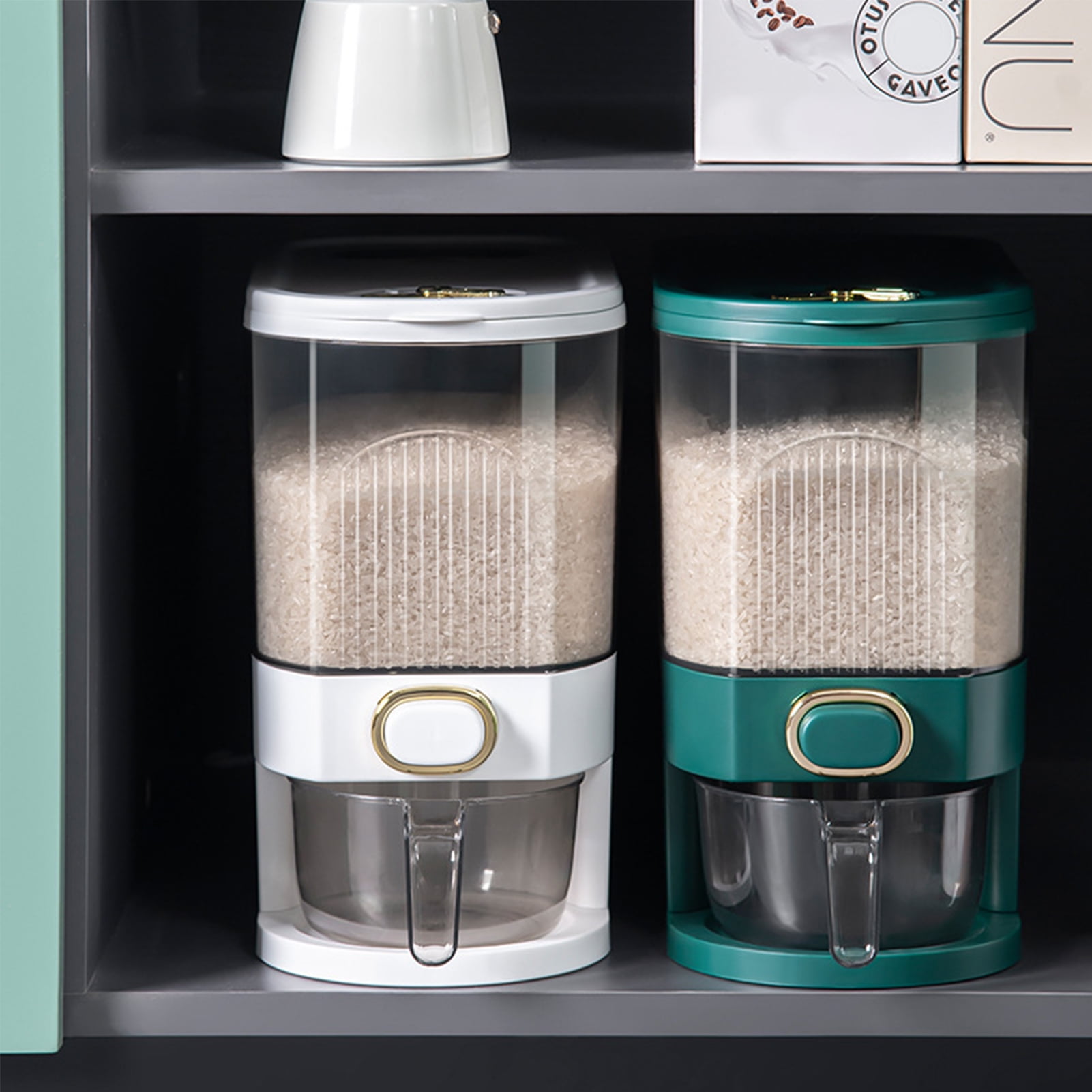 UDIYO 5KG/10KG Rice Bucket High Capacity Visible Window Moisture-proof ...