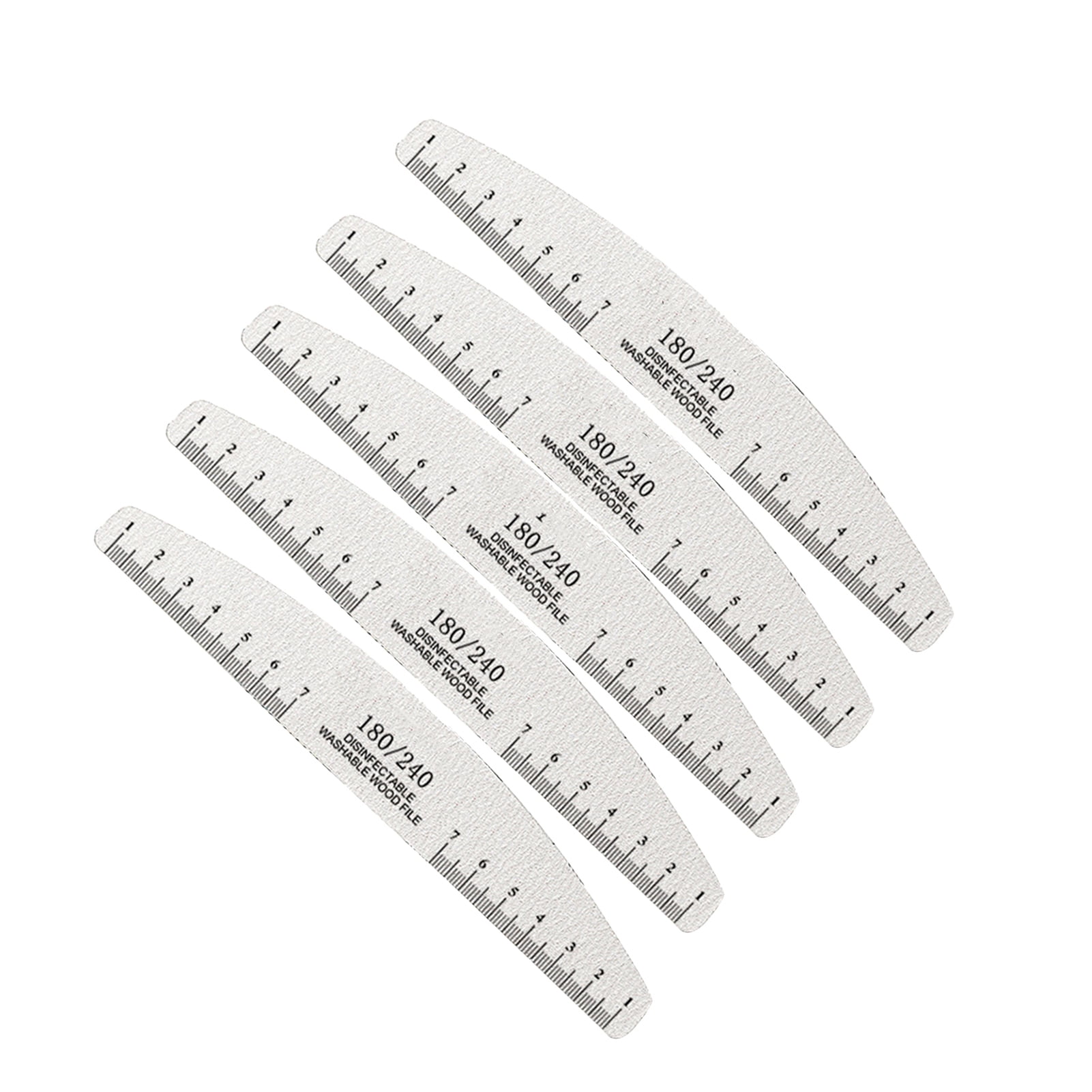 UDIYO 5Pcs Wooden Nail Files Bright Color Reusable Smooth Edge Clear ...