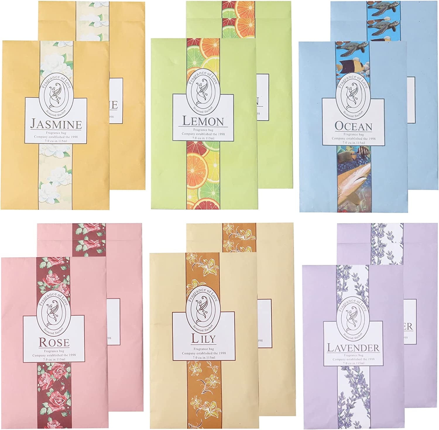 UDIYO 8Pcs Scents Floral Closet Scented Sachets Bags with Hanger Long ...