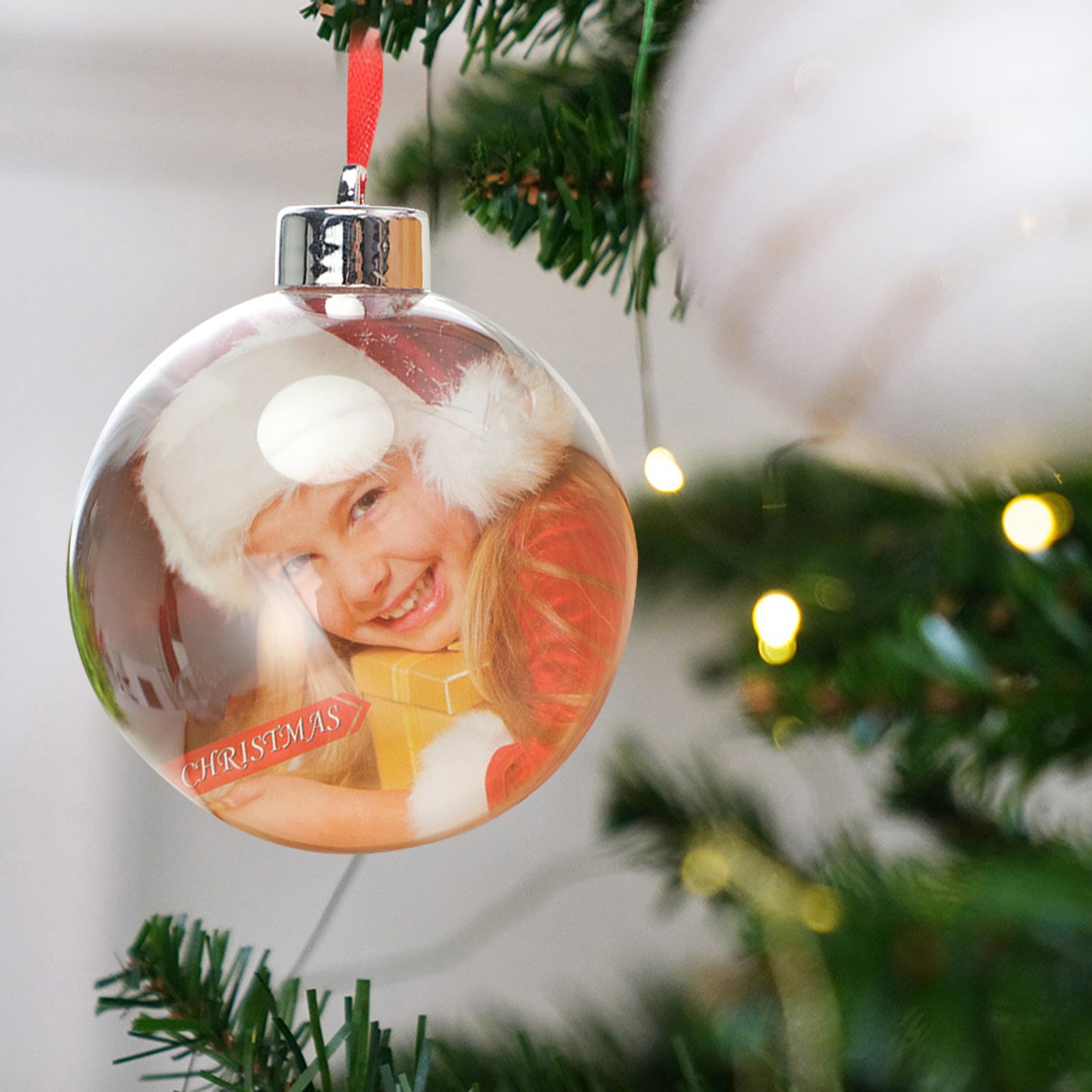 UDIYO 8cm/10cm Christmas Ball Snap-On with Threaded Capp Delicate ...