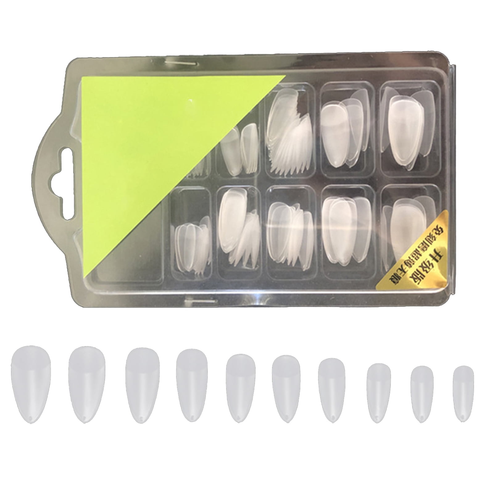 UDIYO 96Pcs/Box Seamless Nail Tips Ladder Shape Ultra Thin Water Drop ...