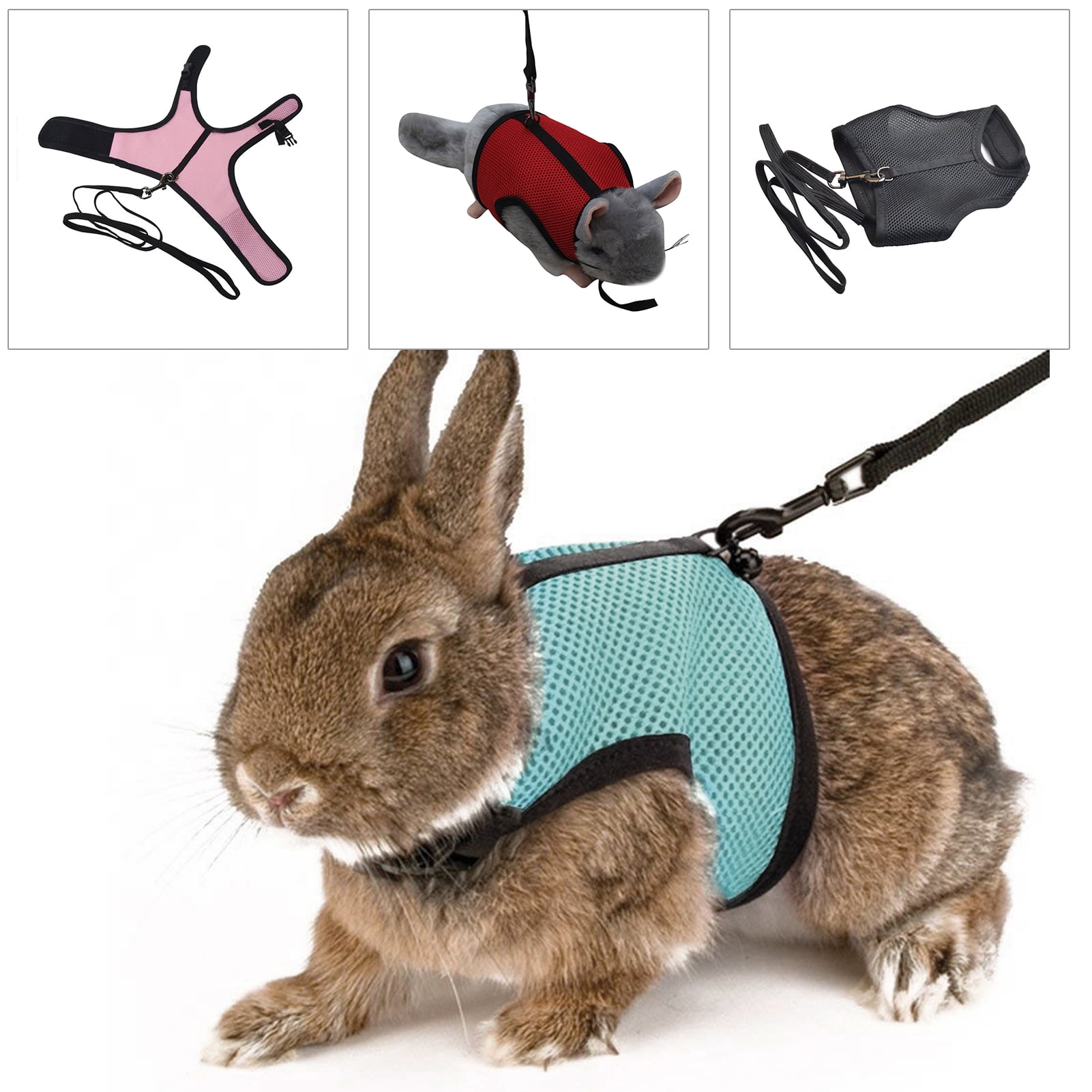 UDIYO Adjustable Soft Vest Harness with Elastic Mesh Cotton for Rabbits ...