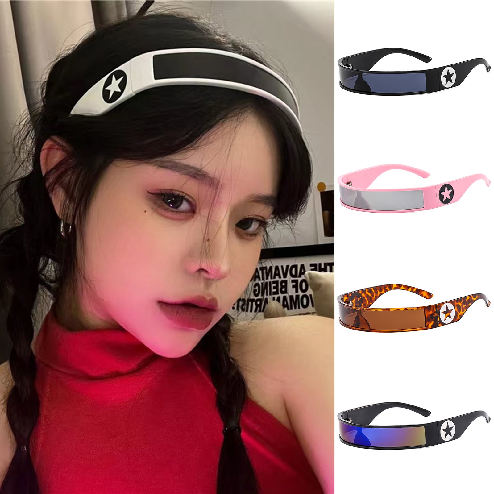 UDIYO Adults Sunglasses Futuristic Integrated Rectangle Sense of Future ...