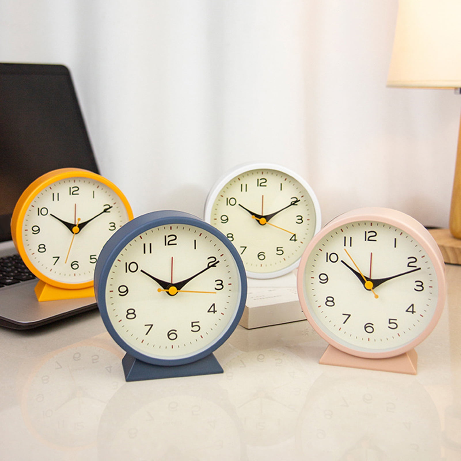 UDIYO Analog Clock, Alarm Clock Battery Operated, Silent Non Ticking ...