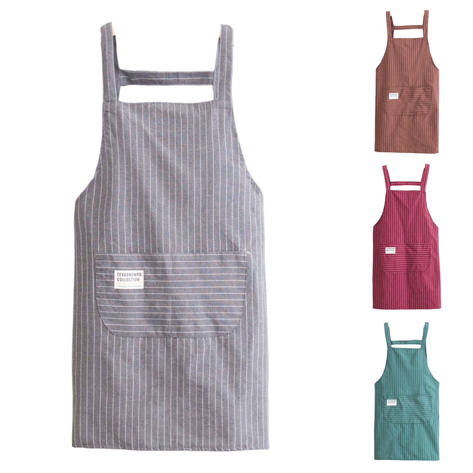 UDIYO Aprons for Women with Pockets, Adjustable Neck Strap, Polycotton ...