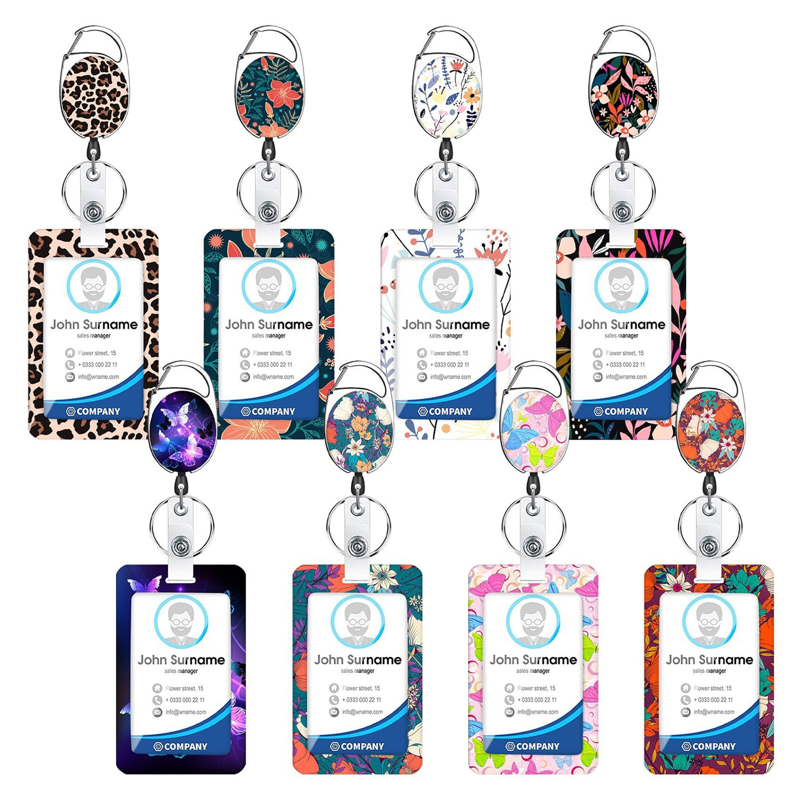 UDIYO Badge Reel Retractable Heavy Duty with Degrees Rotate Carabiner ...