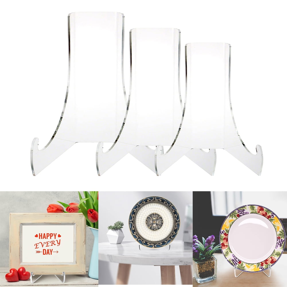 UDIYO Clear Acrylic Easels Plate Stands Holders to Display Tea Brick ...