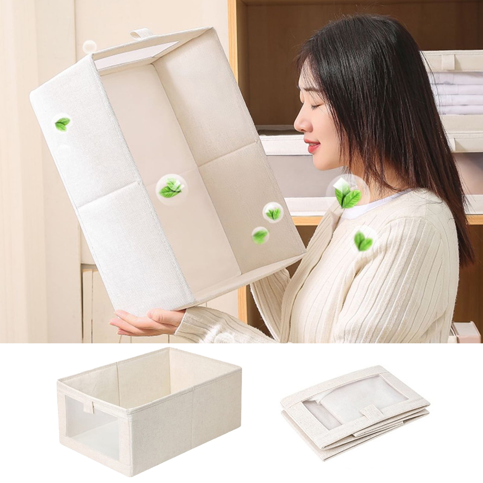 UDIYO Clothes Storage Box Clear Window Easy Access Strong Load Bearing ...