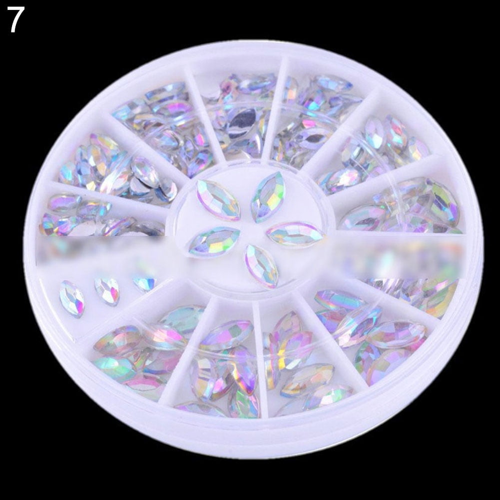 UDIYO Colorful Shiny Nail Art Decoration Wheel Colorful Star DIY ...