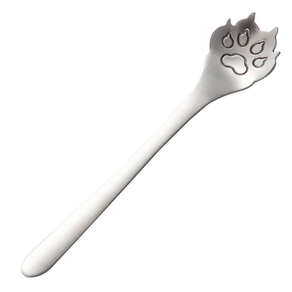 UDIYO Cute Dog Paw Stainless Steel Long Handle Ice Cream Dessert Coffee ...