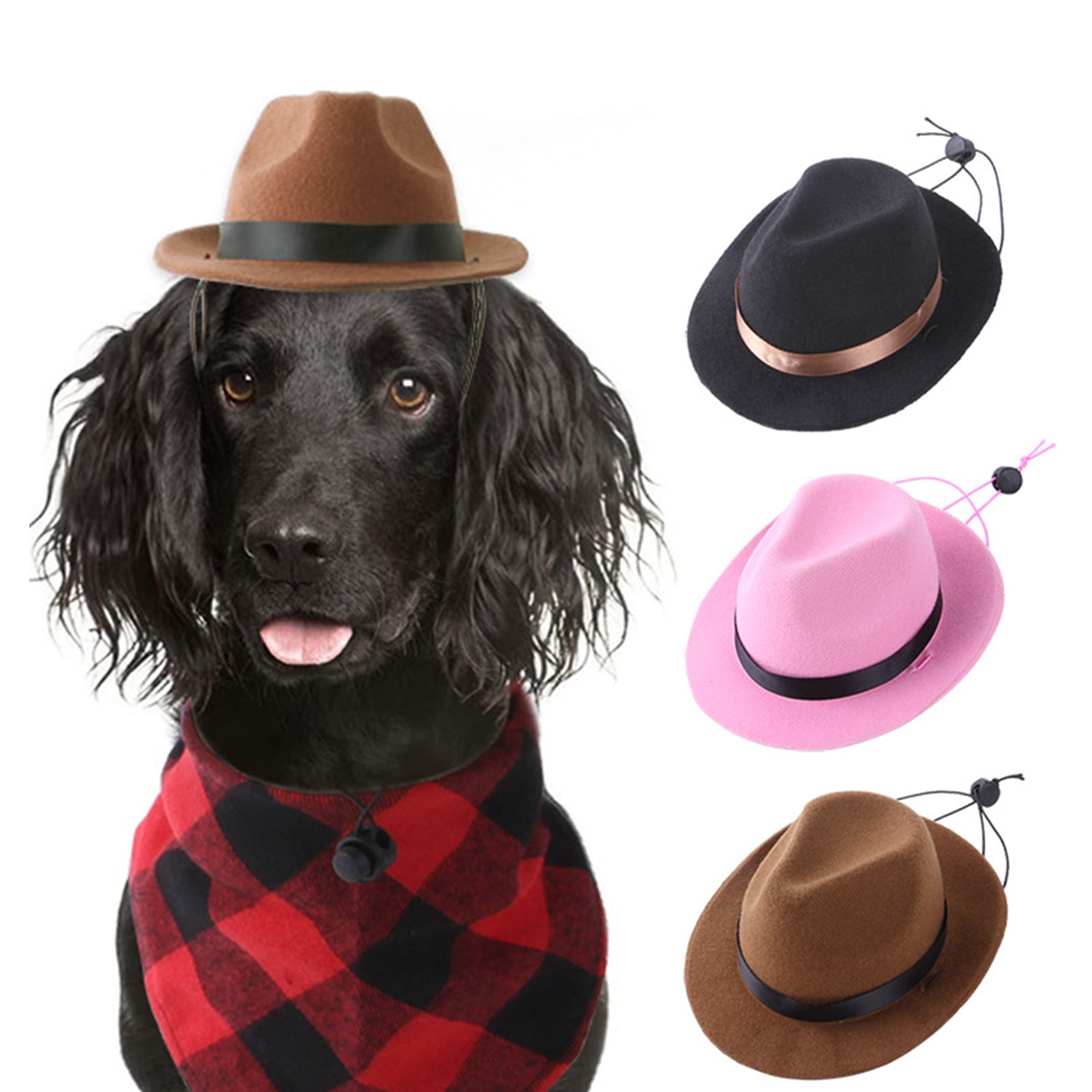 UDIYO Dog Cowboy Hat with Adjustable Rope Fashion Photo Prop Pet ...