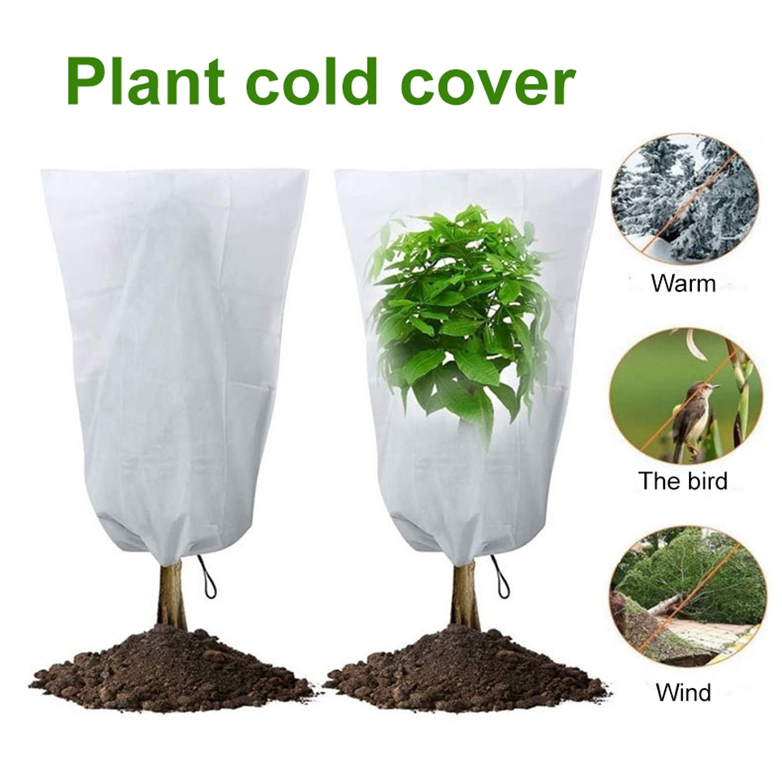 UDIYO Drawstring Plant Covers Freeze Frost Blankets Jacket for Outdoor ...