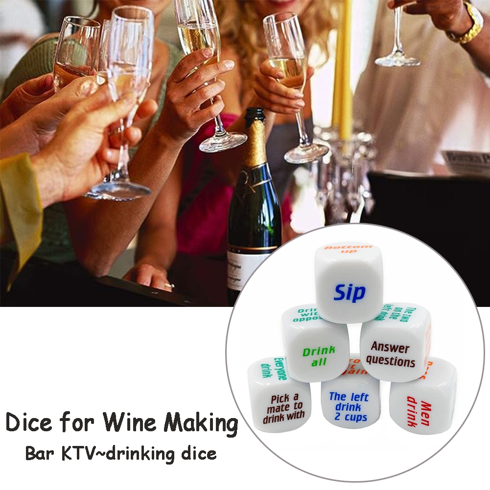 UDIYO Drinking Dice Game 6Pcs, Bar Turnt Drunk Frenzy Party Family ...