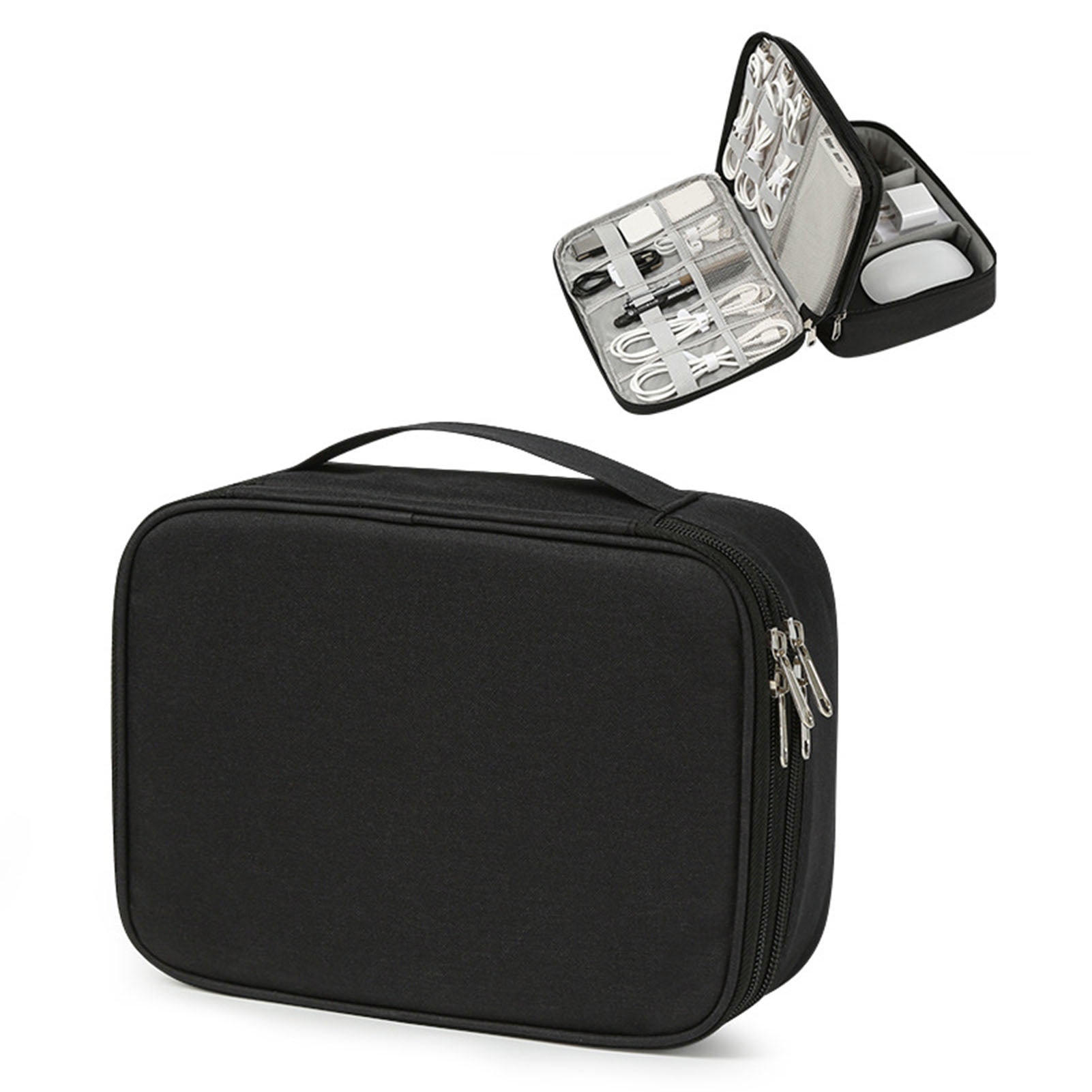 UDIYO Electronic Organizer Double Layers Large Capacity Removable ...