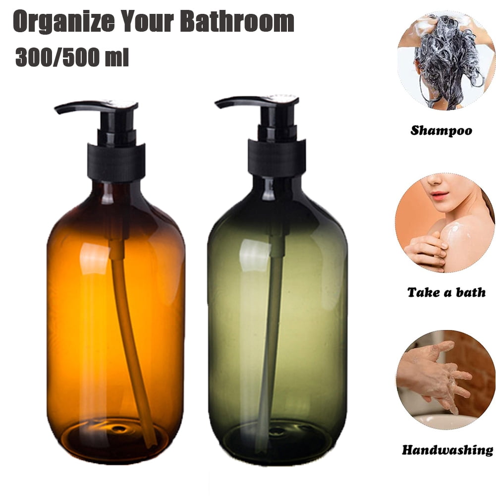 UDIYO Empty Shampoo Bottles with Pumps, 10/17 oz, Refillable Travel ...