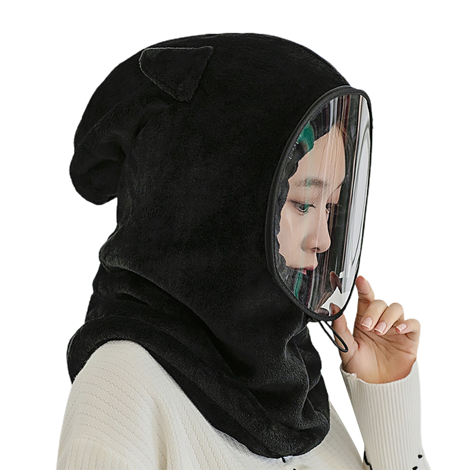 UDIYO Eye-catching Women Hat Detachable Lens Solid Fleece Women Head ...