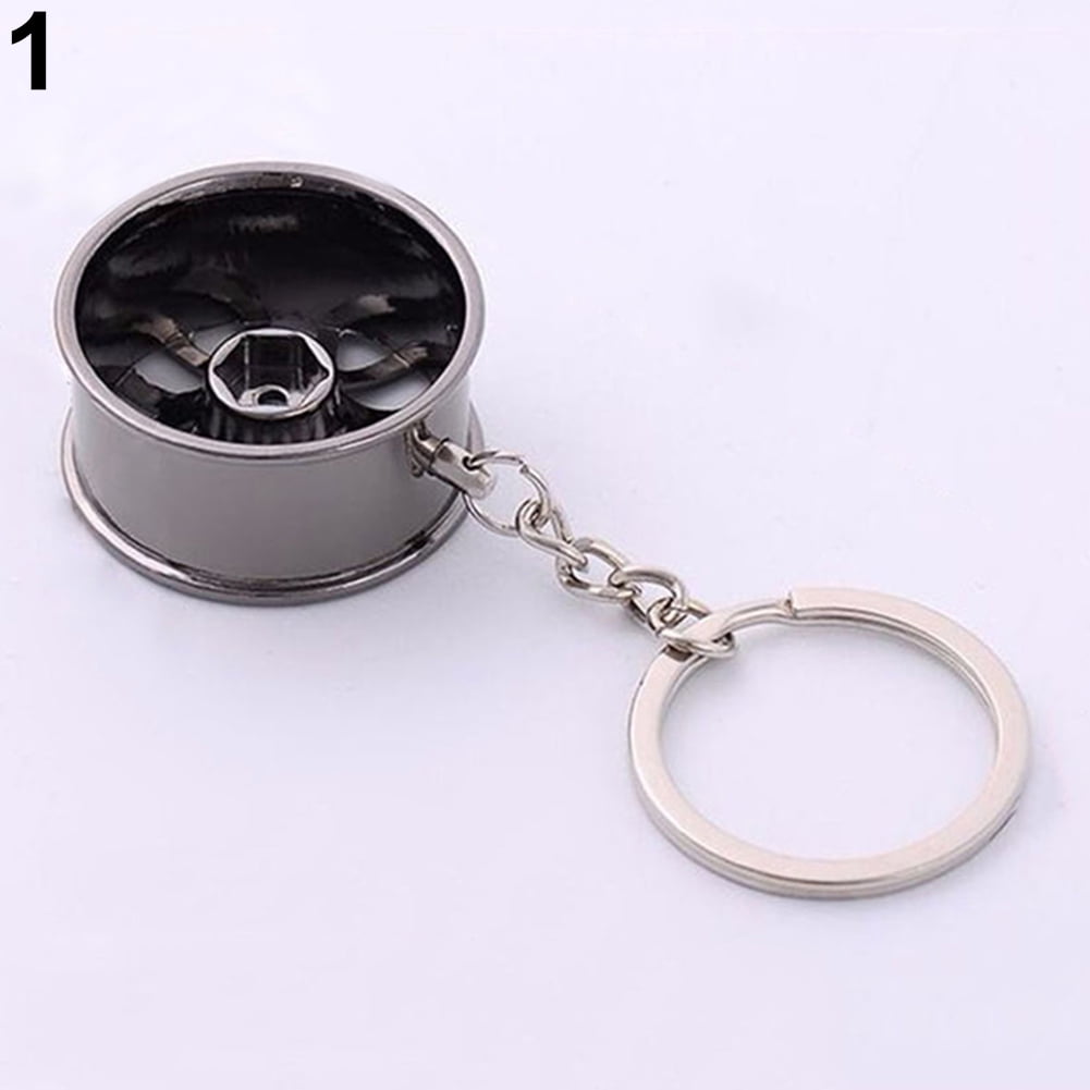 UDIYO Fashion Creative Wheel Car Auto Parts Keyring Metal Keychain Key ...