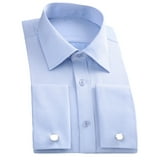 UDIYO Fashion Men French Cuff Long Sleeve Cotton Business Shirt Top ...