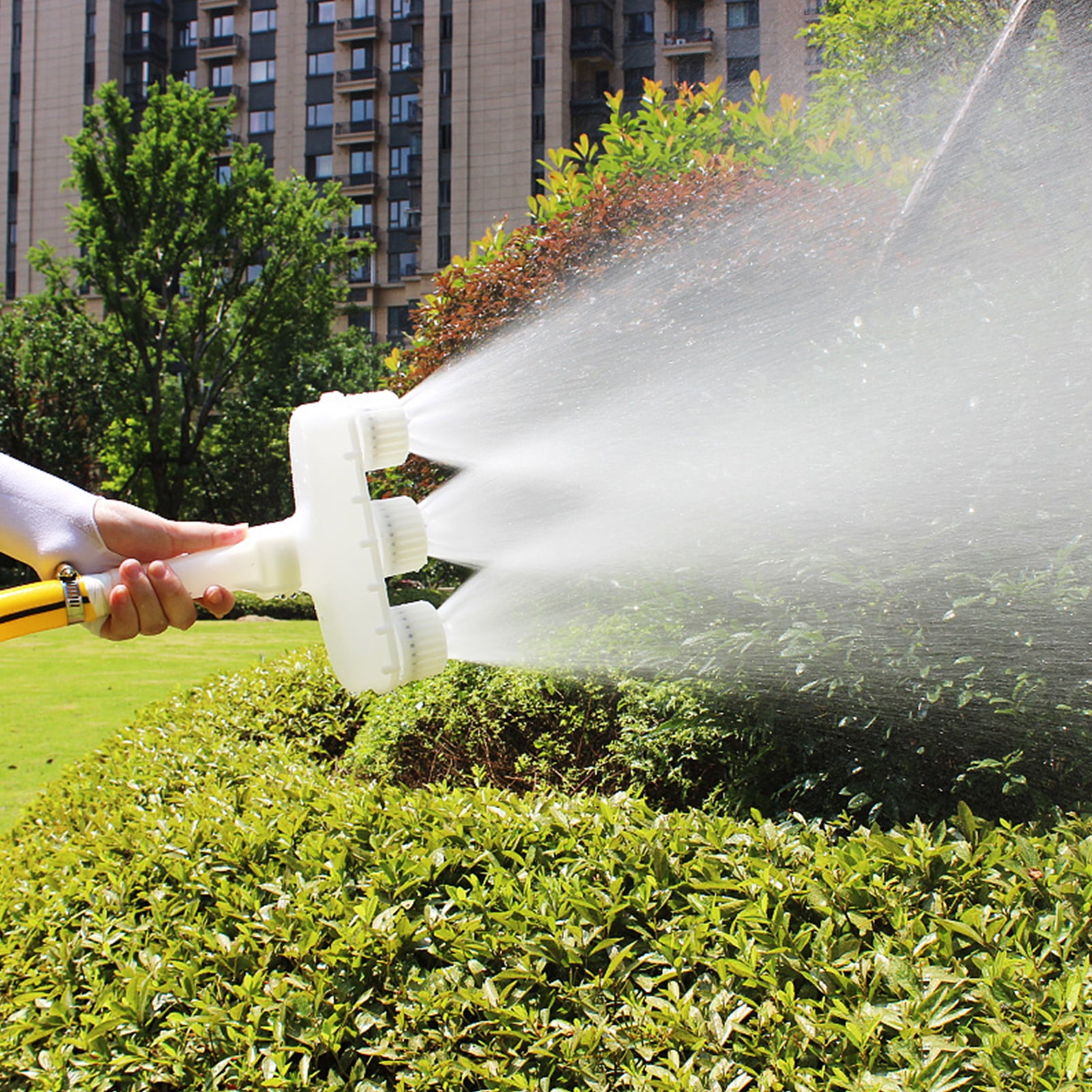 UDIYO Garden Hose Nozzle 6-hole Design Three-Head Nozzle Rotation ...