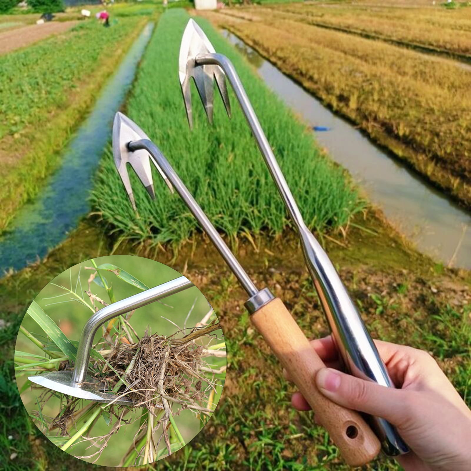 UDIYO Grass Remover Tool Precision Weeding Comfortable Handle Stainless ...
