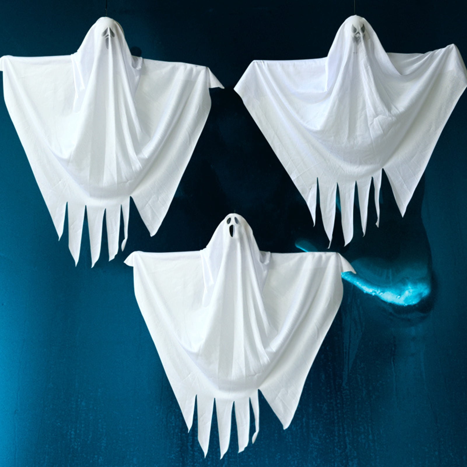 UDIYO Halloween Hanging White Ghost, 25” Spooky Flying Ghost for ...