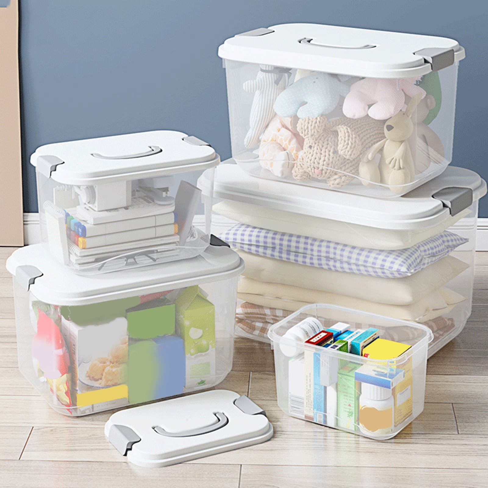 UDIYO Large Plastic Storage Latch Box, Clear - Walmart.com