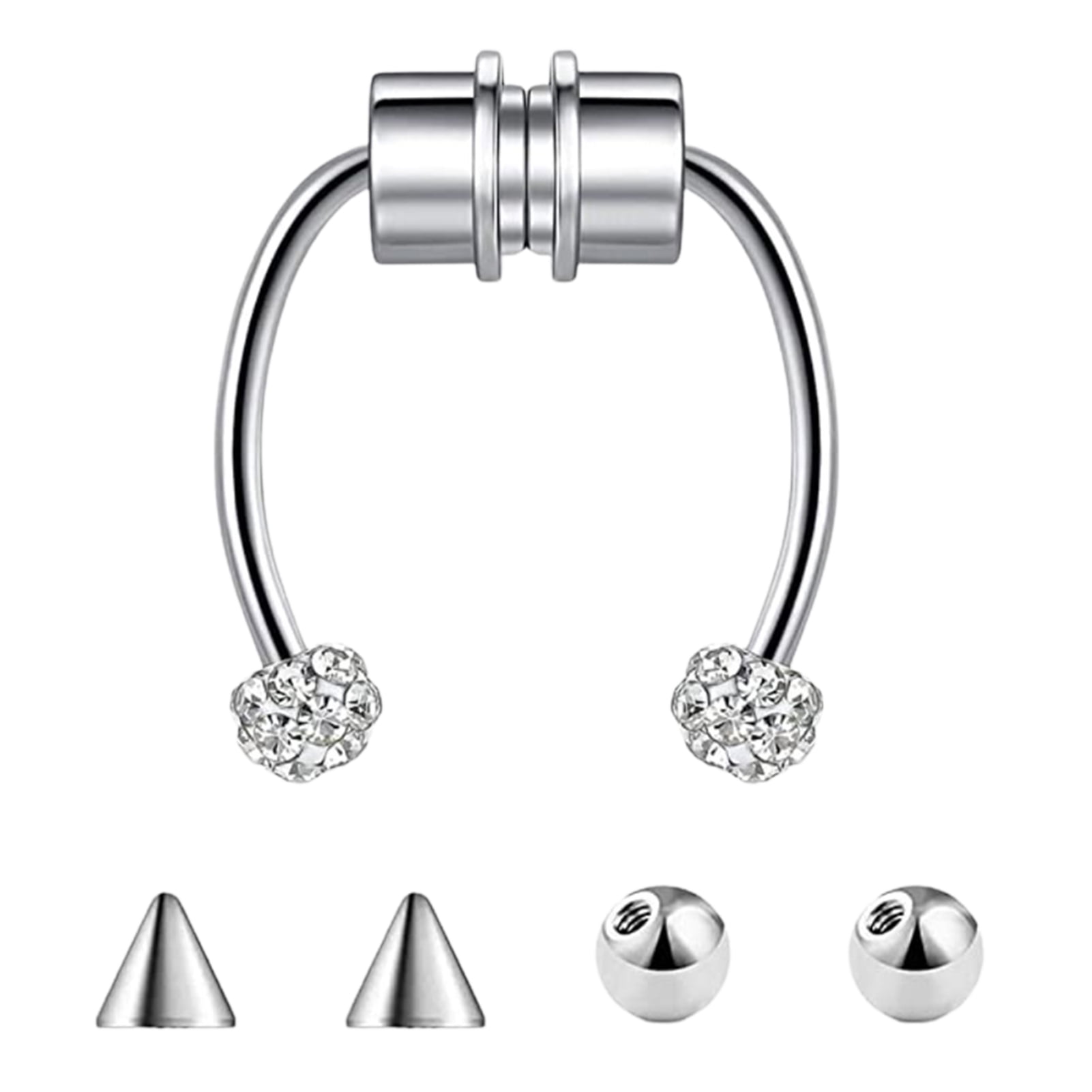 UDIYO Magnetic Nose Ring Non-Allergic Stainless Steel Fake Septum Rings ...